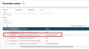 How to set parameter to accumulate components of work order while creating tracking - Sage X3 ...
