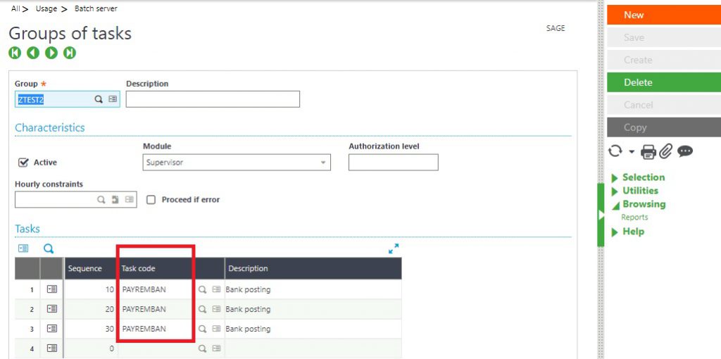 How to execute the bulk task with the multiple parameters - Sage X3 – Tips, Tricks and Components