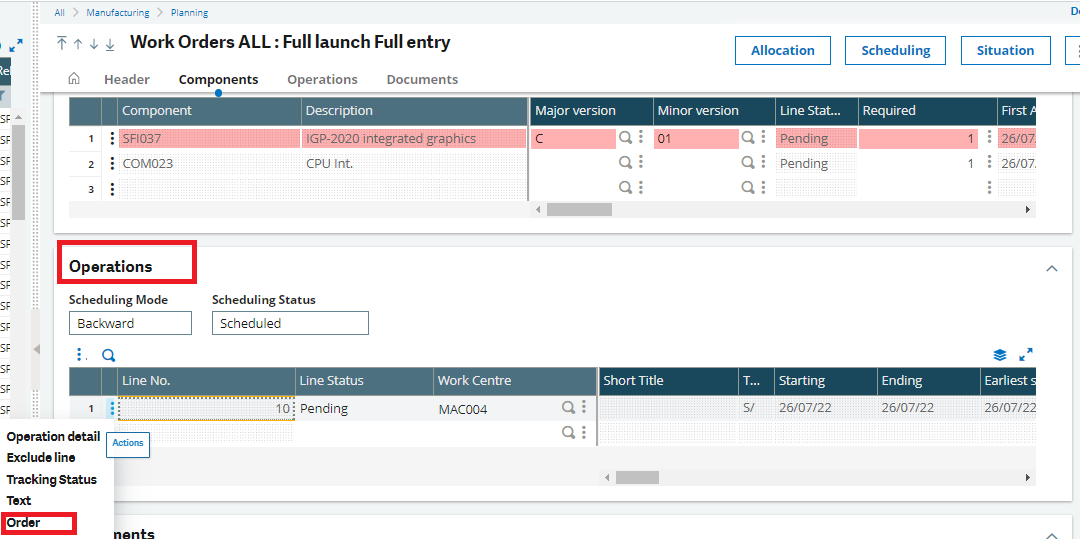 How to create Purchase order from Work order in Sage X3 - Sage X3 – Tips, Tricks and Components