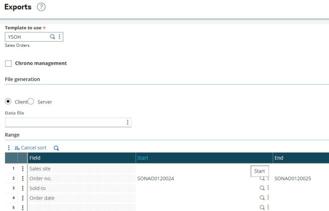 How to export static values using template in Sage X3 - Sage X3 – Tips, Tricks and Components