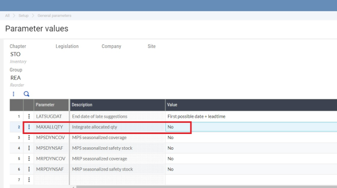 Use of MAXALLQTY parameter - Sage X3 – Tips, Tricks and Components