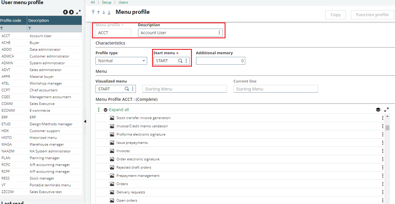 Add Menu Profile in Sage ERP X3 - Sage X3 – Tips, Tricks and Components