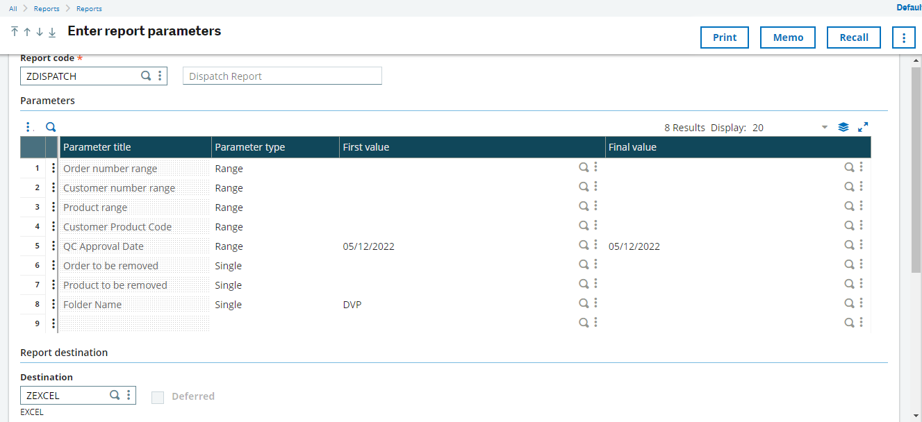 Dispatch Dashboard and Report - Sage X3 – Tips, Tricks and Components