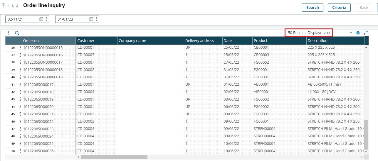 How to increase or decrease the number of lines in grid of any Inquiry screen - Sage X3 – Tips ...
