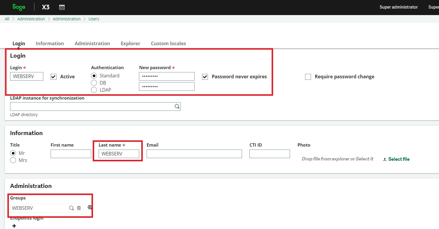 Create a specific user profile for Web service - Sage X3 – Tips, Tricks and Components