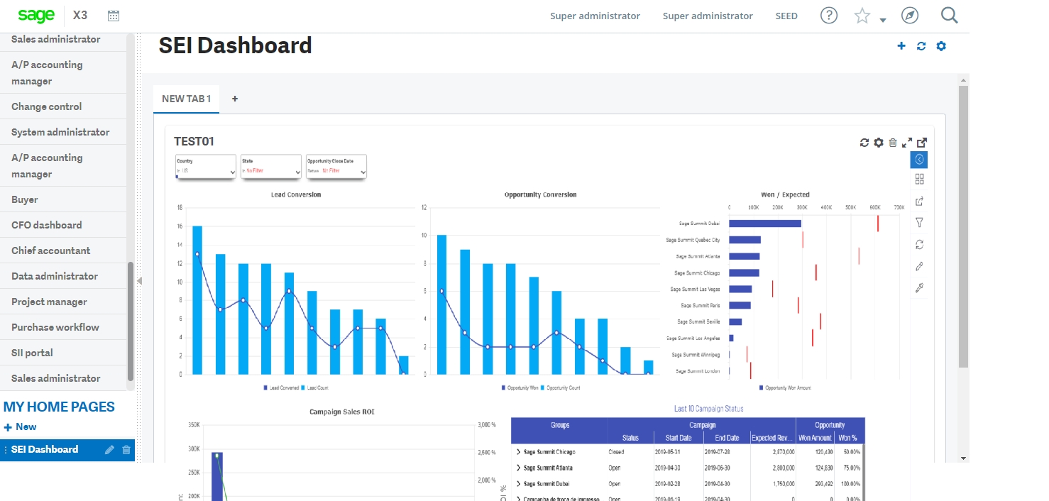 How to integrate an SEI dashboard inside Sage X3 - Sage X3 – Tips, Tricks and Components