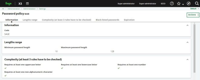 Password policies in Sage X3 Version 12 - Sage X3 – Tips, Tricks and Components