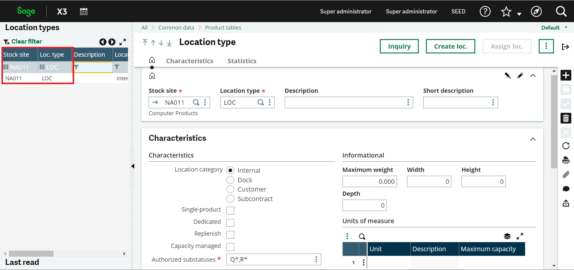 How to resolve 'selected location type is not authorized' - Sage X3 – Tips, Tricks and Components