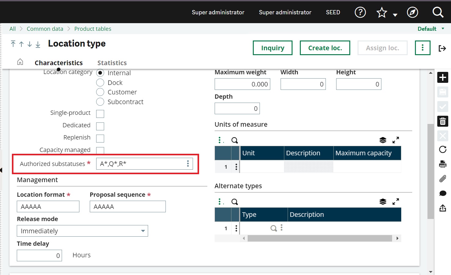 How to resolve 'selected location type is not authorized' - Sage X3 – Tips, Tricks and Components