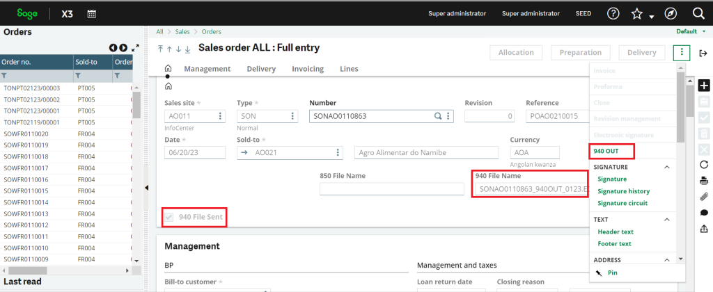 Outbound Shipment Orders with the 940 EDI File - Sage X3 – Tips, Tricks ...