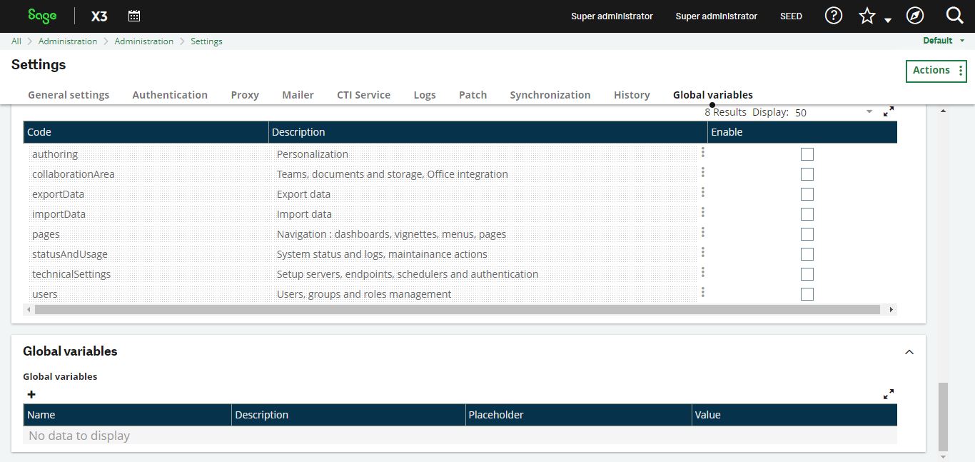 Global Settings functionality in Sage X3 - Sage X3 – Tips, Tricks and Components