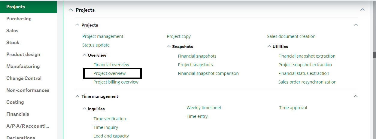 Functionality of Project Overview in Sage X3 - Sage X3 – Tips, Tricks ...