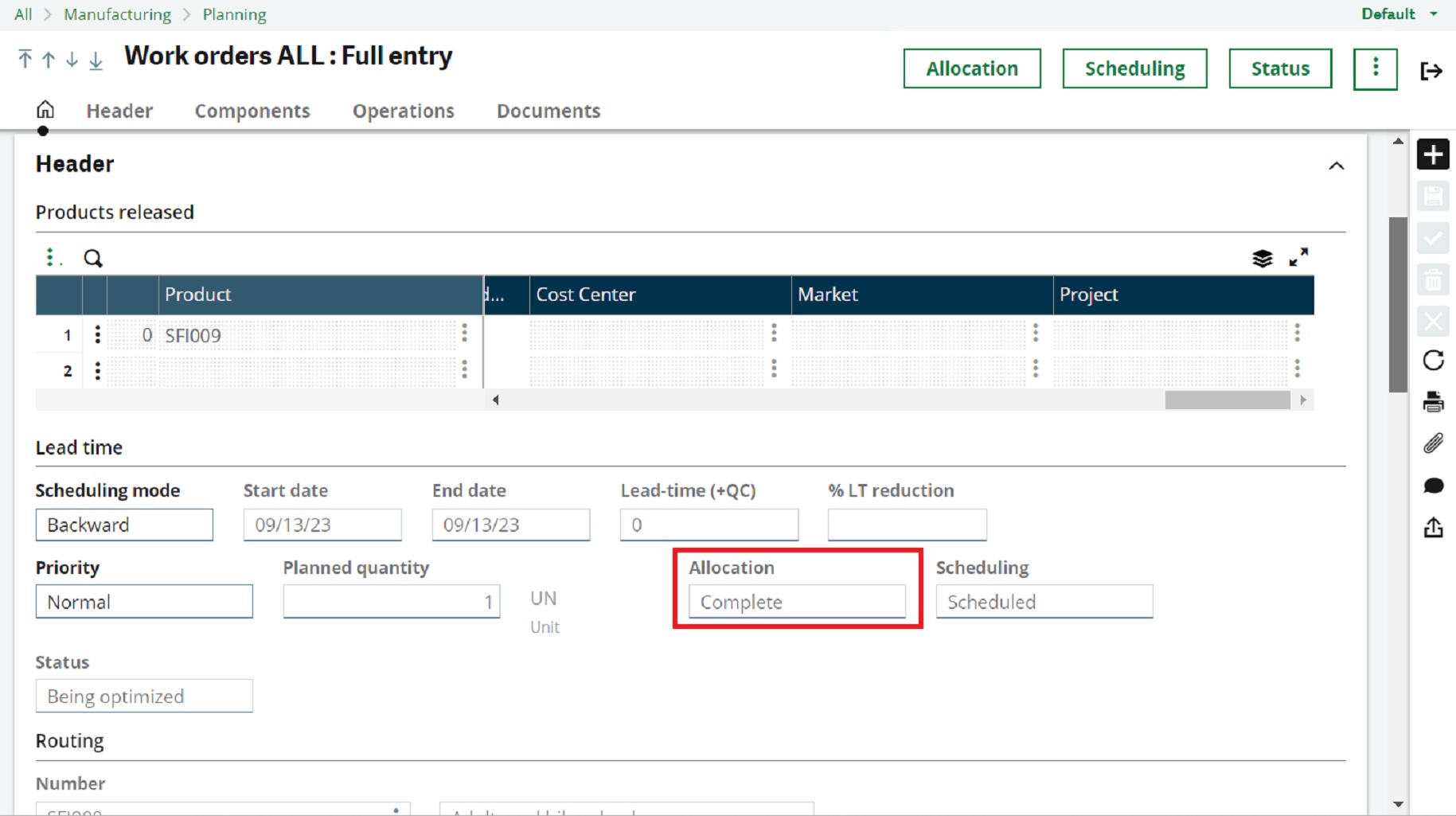 Allocation Methods for Efficient Work Order Management - Sage X3 – Tips, Tricks and Components