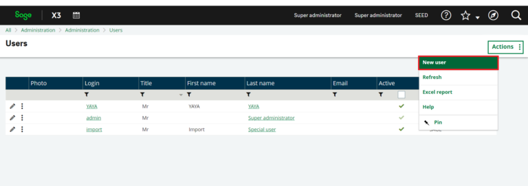 How to Create a New User Login in Sage X3