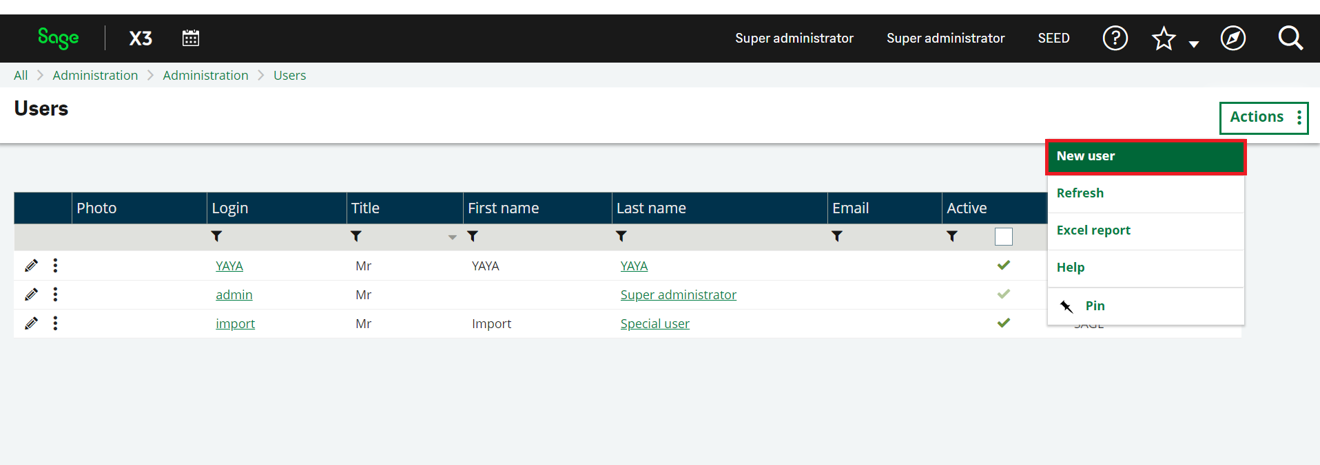How to Create a New User Login in Sage X3