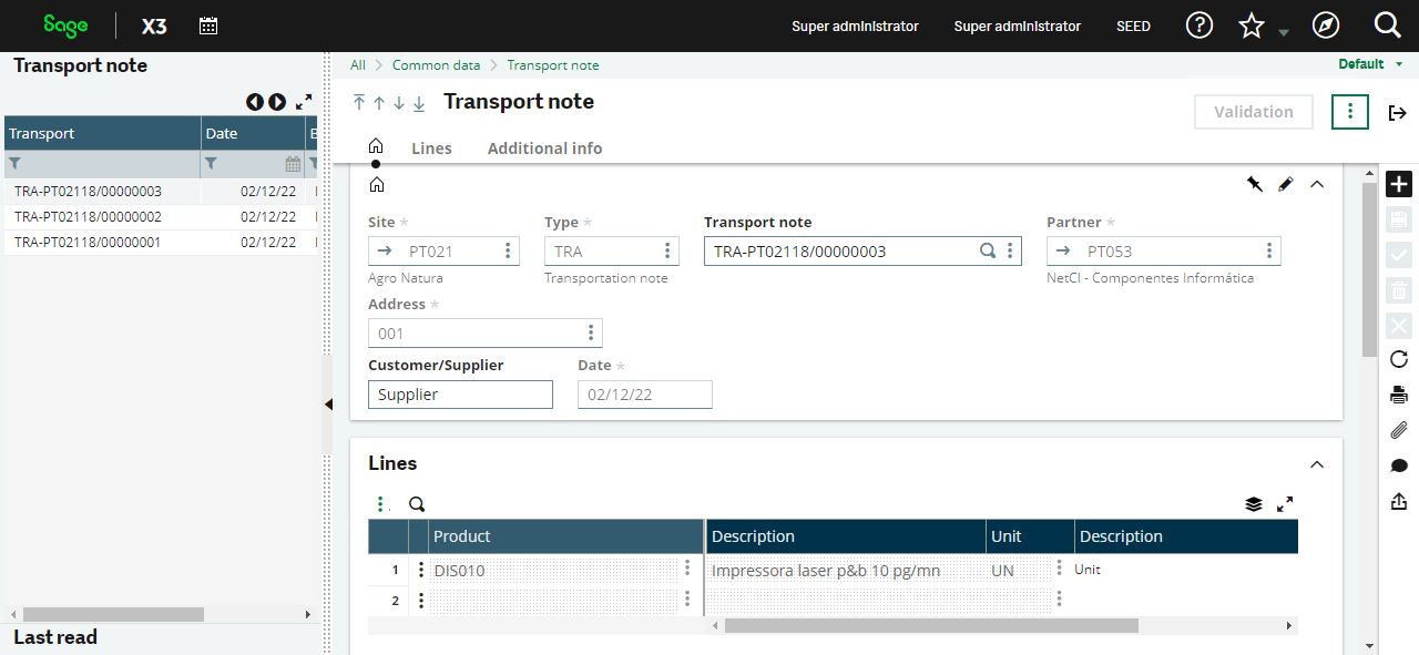 Transport Note Feature In Sage X3 - Sage X3 – Tips, Tricks and Components