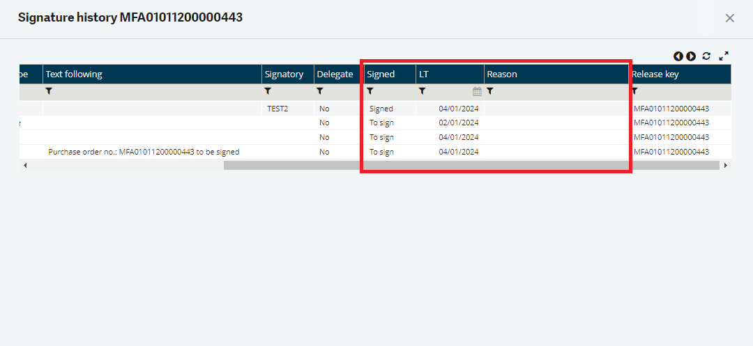 How to update the fields in the signature history table for a custom ...