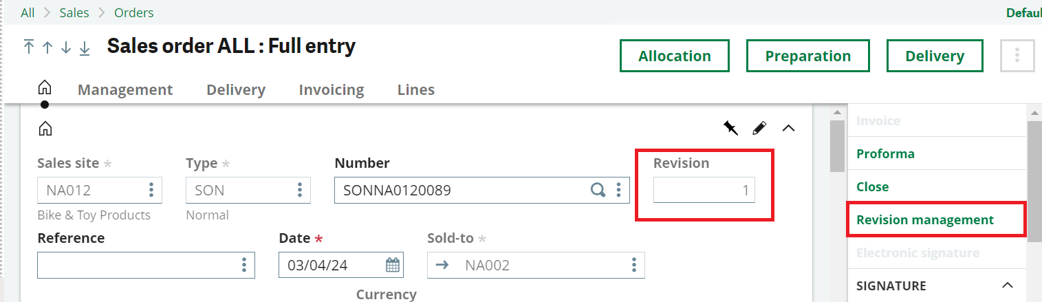 Revision Management for Sales Orders in Sage X3 - Sage X3 – Tips ...