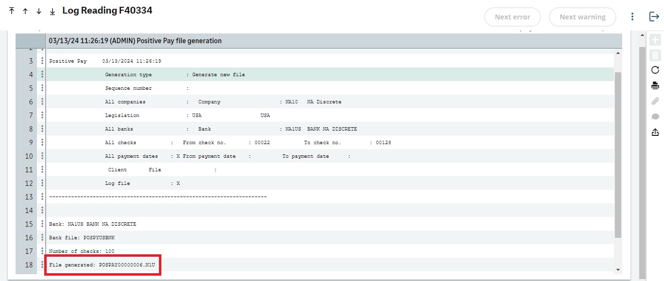 Positive Pay File Generation Functionality in Sage X3
