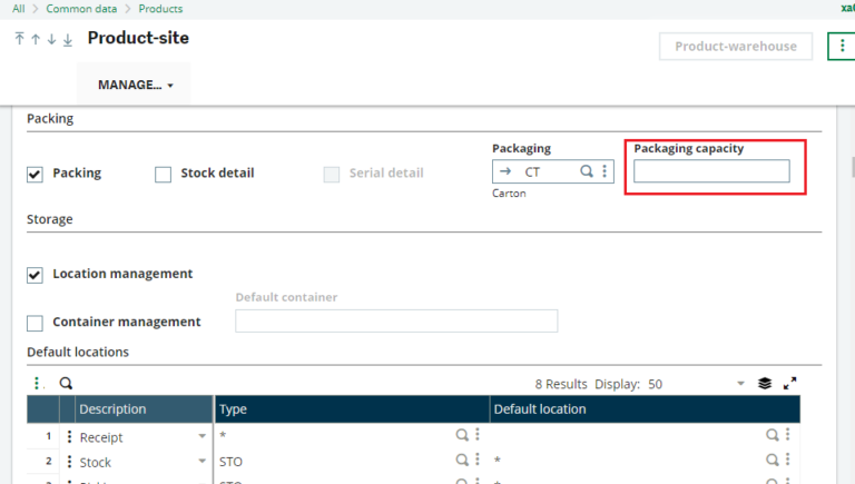 Automatic Packaging configuration at Product Site level - Sage X3 ...