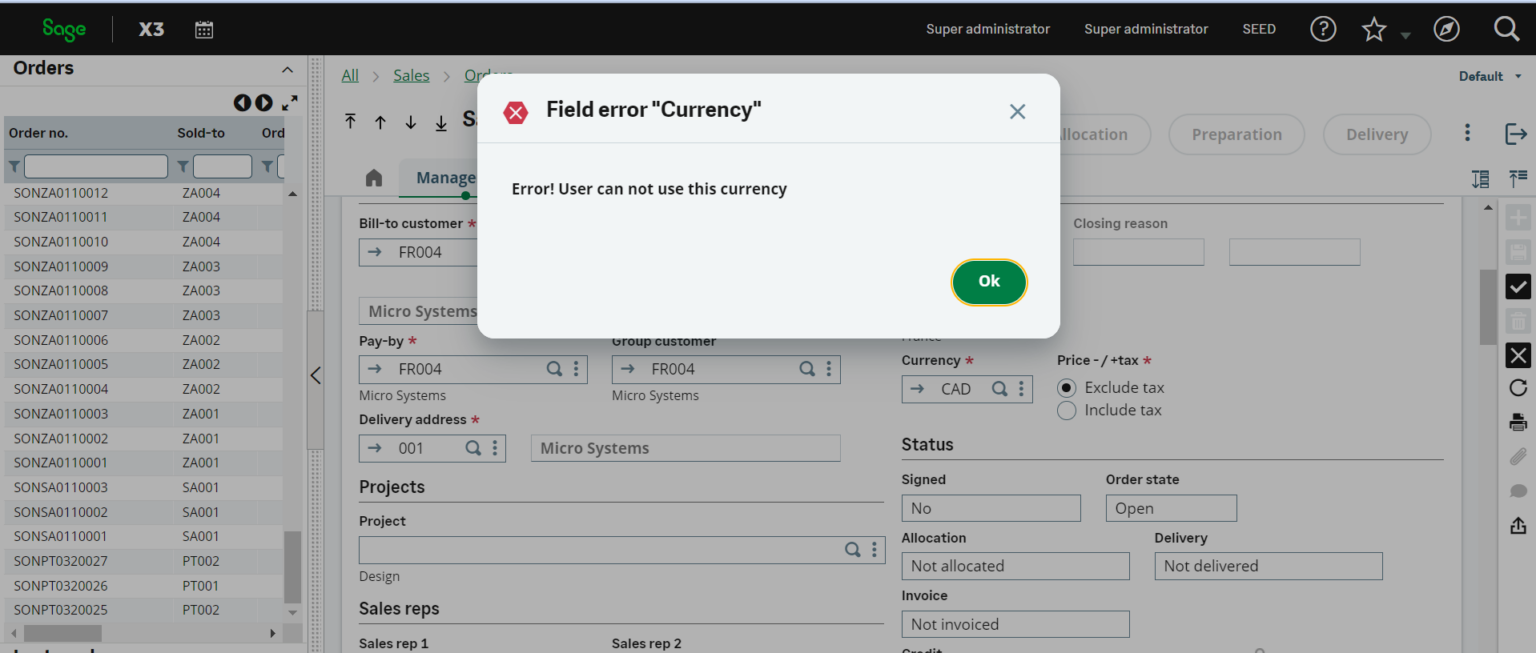 Adding controls to fields in Sage X3 - Sage X3 – Tips, Tricks and Components