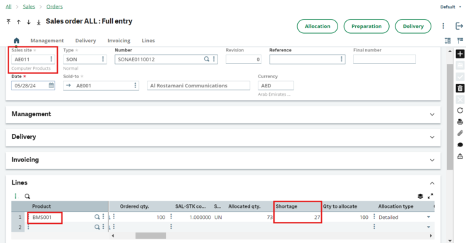 How To Automatically Adjust Shortages Of Outstanding Sales Order With Recording Of Stock