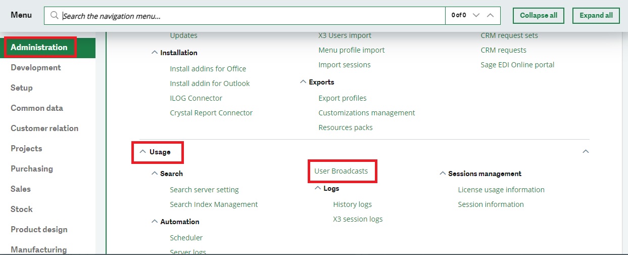User Broadcasts functionality in Sage X3 - Sage X3 – Tips, Tricks and Components