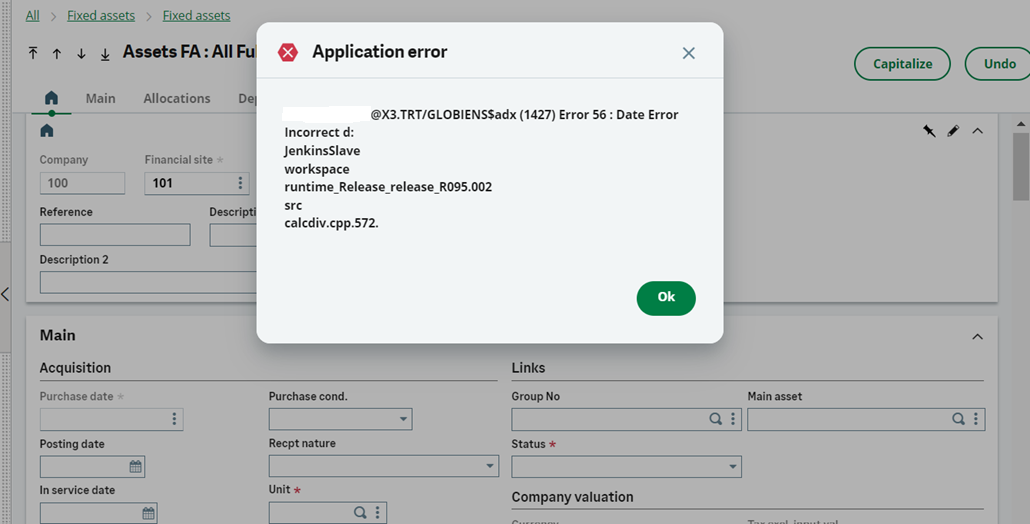 Error X3 Trtglobiens Adx 1427 Error 56 Date Error Incorrect Prompted While Opening Fa Screen