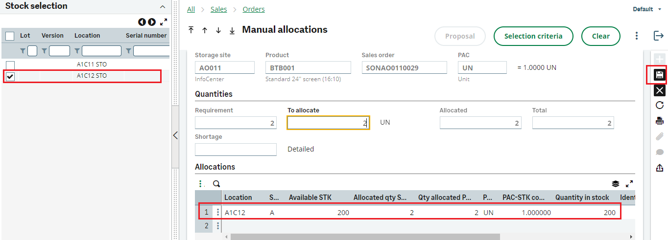 How to manually select allocation Location on Sales Order in Sage X3 - Sage X3 – Tips, Tricks ...
