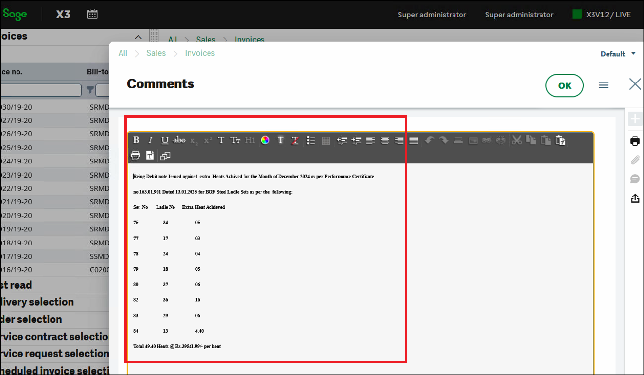 How to print comments data longer than 250 characters on Crystal Reports at once in Sage X3 ...