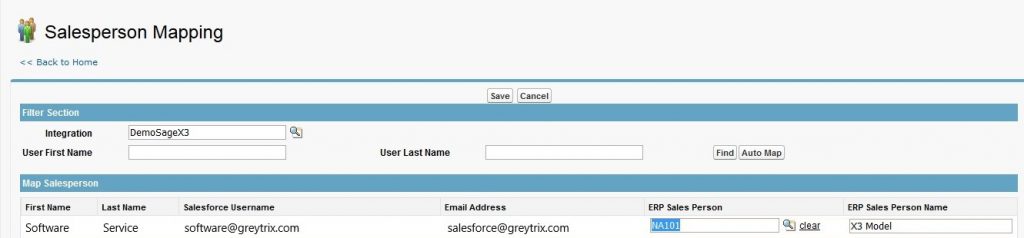 Salesperson Mapping Functionality in GUMU™ with Sage X3 ERP - Salesforce.com-Tips and Tricks