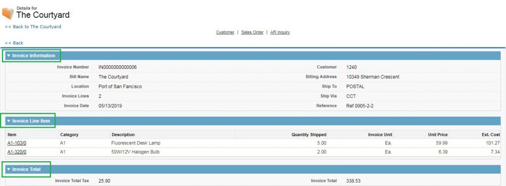 Real-time AR Inquiry in GUMU™ for Salesforce SAGE 100 (US) ERP ...